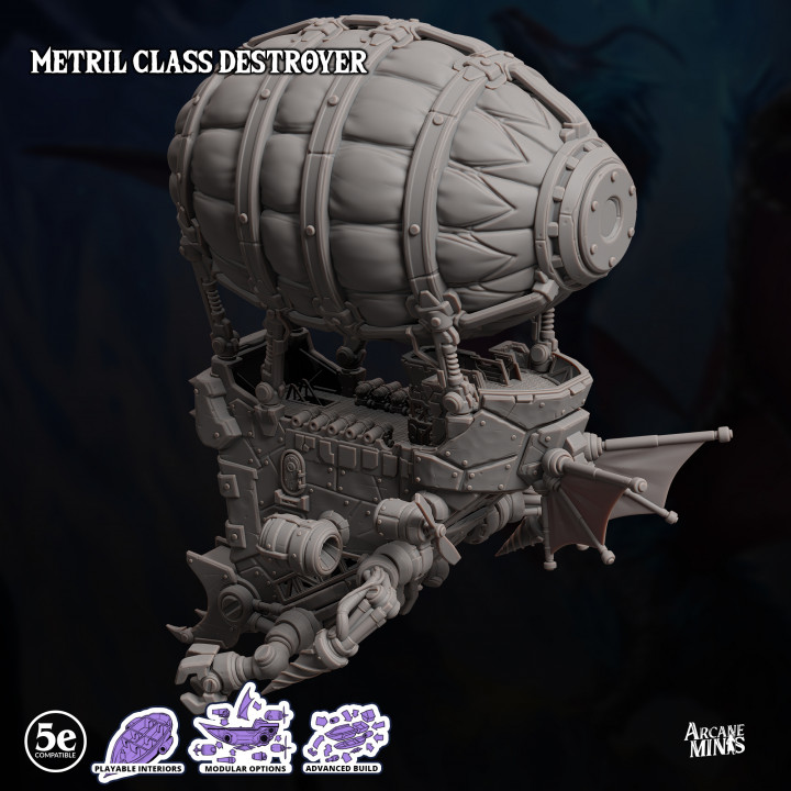 3D Printable Airship - Metril Class Destroyer by Sordane Publishing