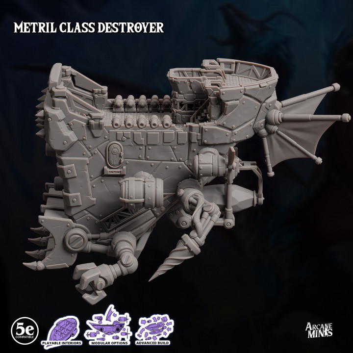 3D Printable Airship - Metril Class Destroyer by Sordane Publishing