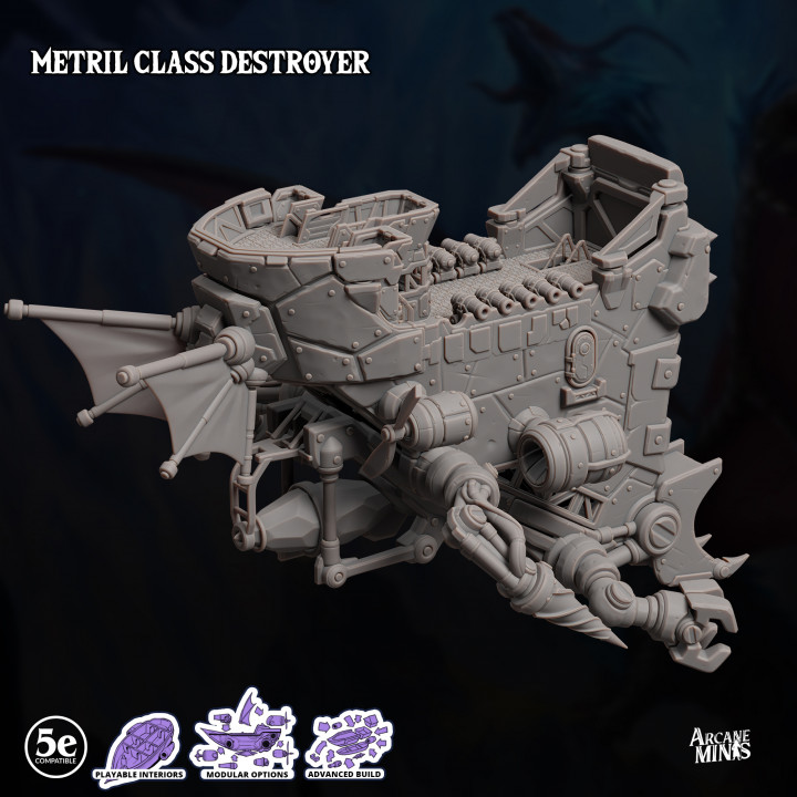 3D Printable Airship - Metril Class Destroyer by Sordane Publishing