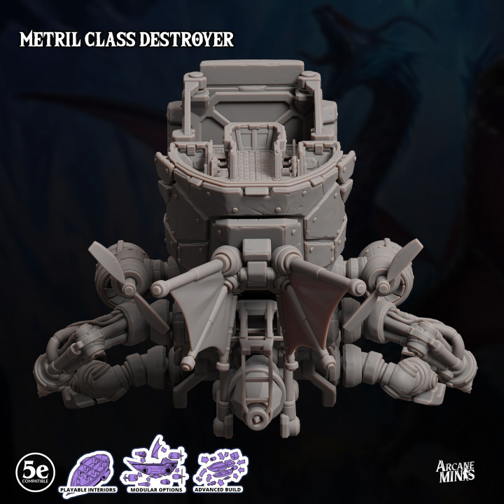 3D Printable Airship - Metril Class Destroyer by Sordane Publishing