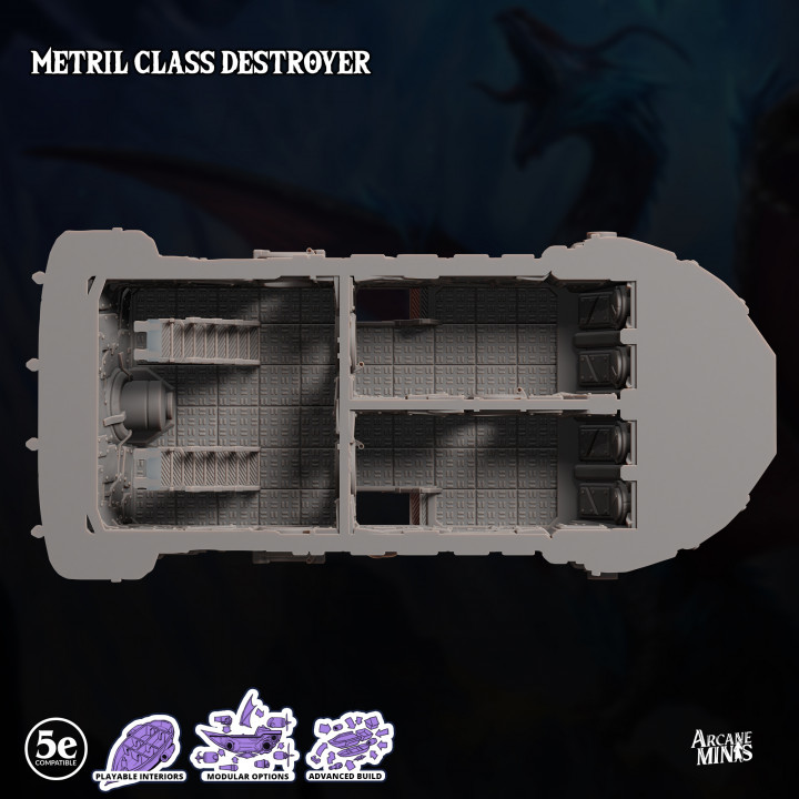 3D Printable Airship - Metril Class Destroyer by Sordane Publishing