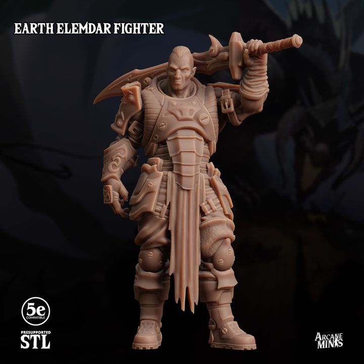 3D Printable Elemdar Earth Fighter by Sordane Publishing