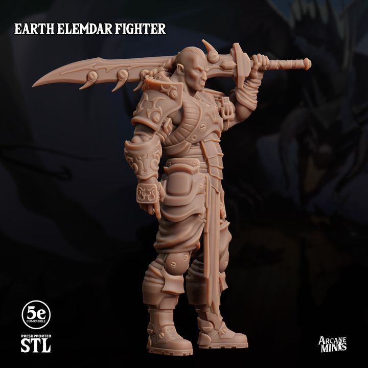 3D Printable Elemdar Earth Fighter by Sordane Publishing