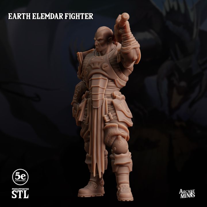 3D Printable Elemdar Earth Fighter by Sordane Publishing