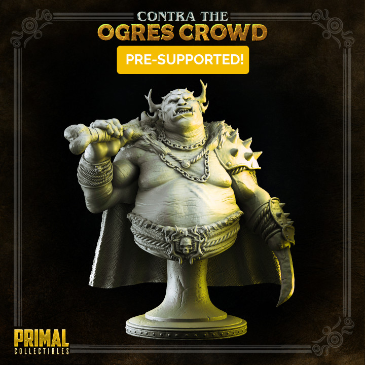 3D Printable Boss Ogre lord - Gundahar - Bust - CONTRA THE OGRES CROWD ...
