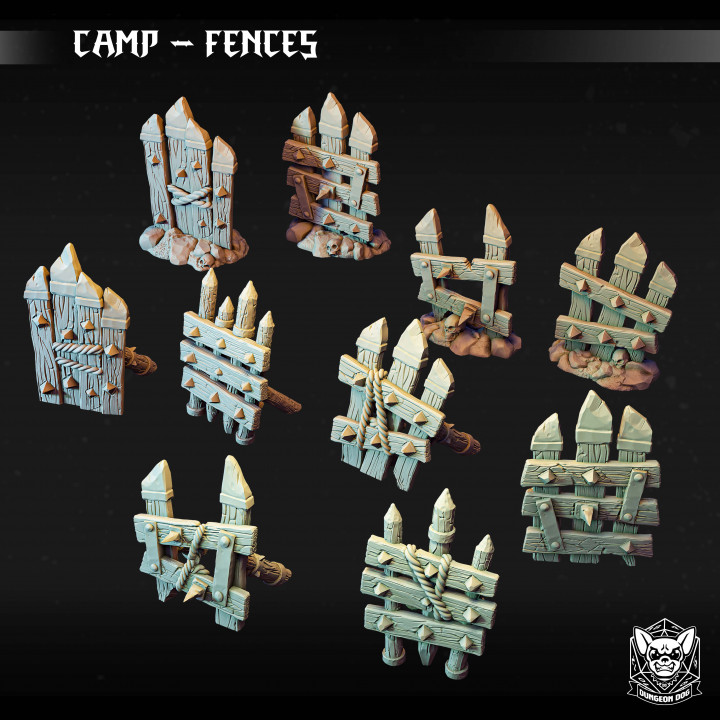3D Printable Camp Terrain - Fences by Dungeon Dog