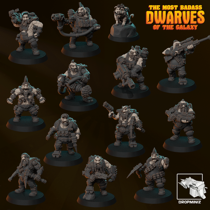 3D Printable Sci-Fi Dwarf Commandos by DropMiniz
