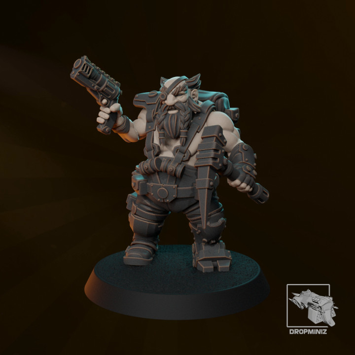 3D Printable Sci-Fi Dwarf Commandos by DropMiniz