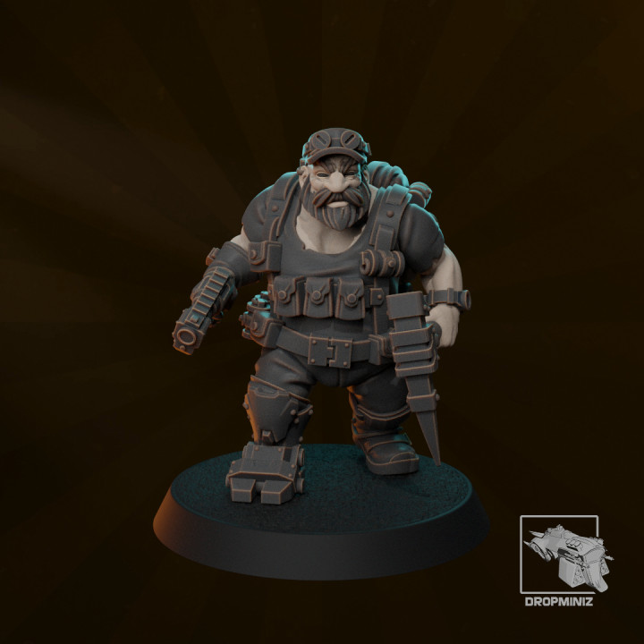 3D Printable Sci-Fi Dwarf Commandos by DropMiniz