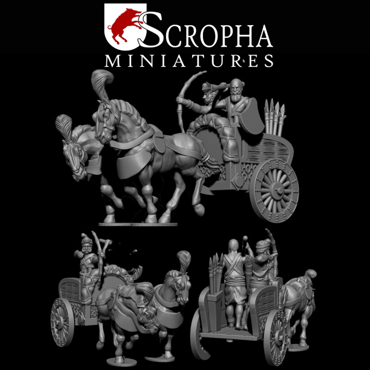 3D Printable indian classical chariots by Scropha Miniatures