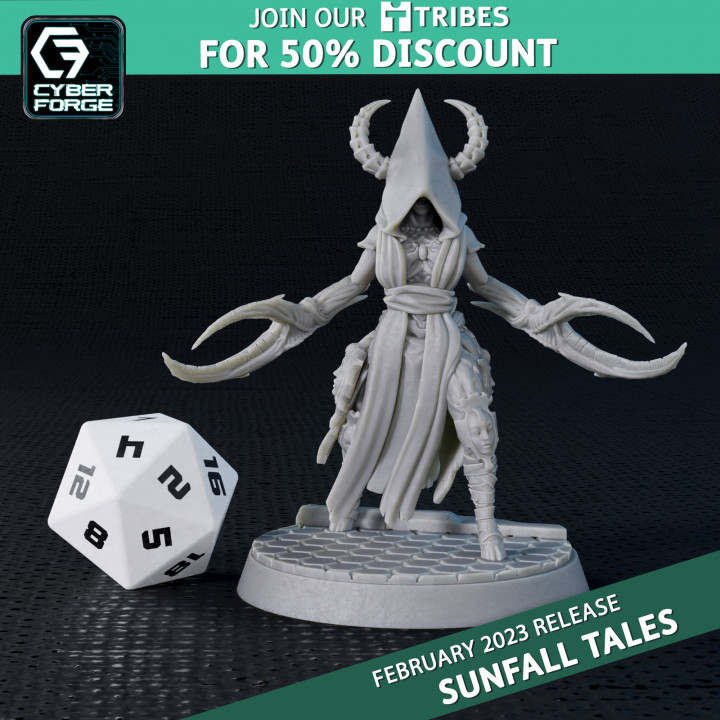 3D Printable Cyber Forge Sunfall Tales Ravebringer by Titan Forge Miniatures