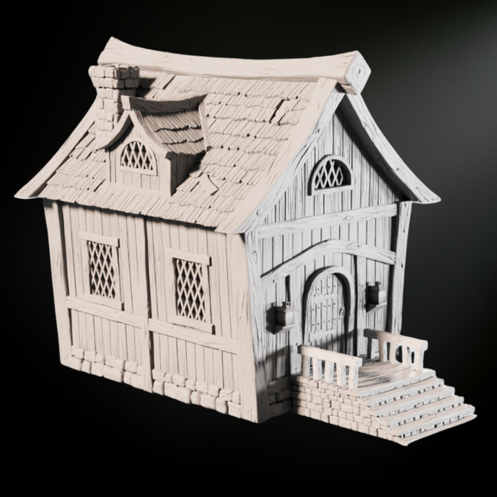 3D Printable Fantasy Wood House by WargamesCo