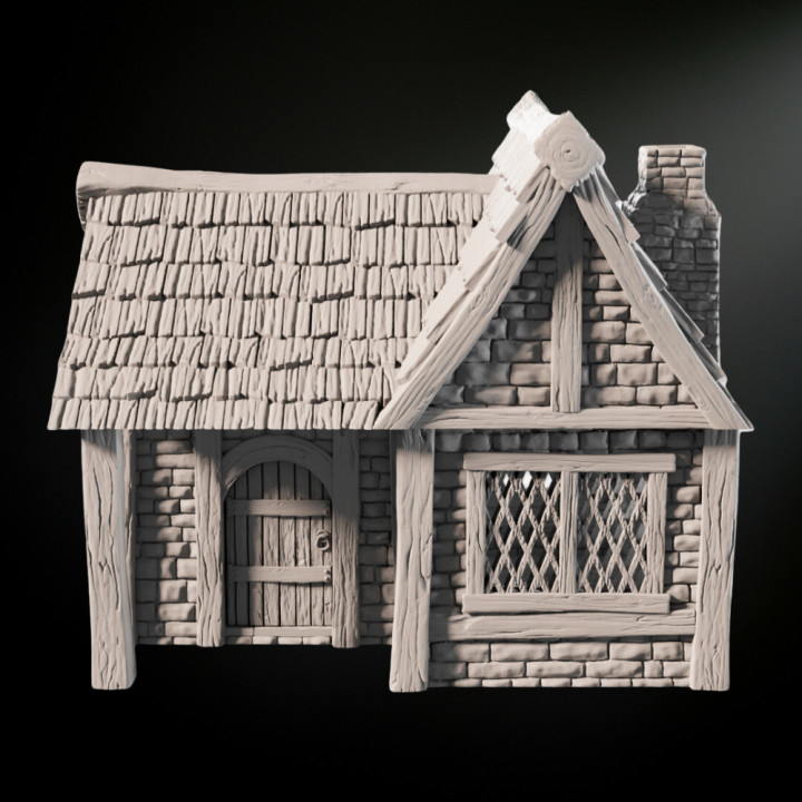 3D Printable Medieval Fantasy Cottage House IV by WargamesCo