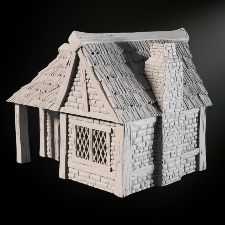 3D Printable Medieval Fantasy Cottage House IV by WargamesCo