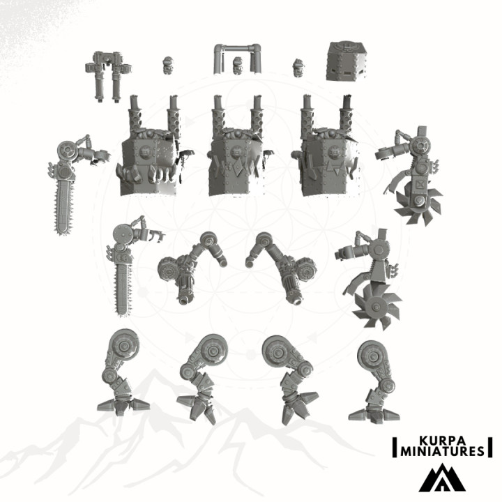 3D Printable Orc Scrap Mech by Kurpa Miniatures