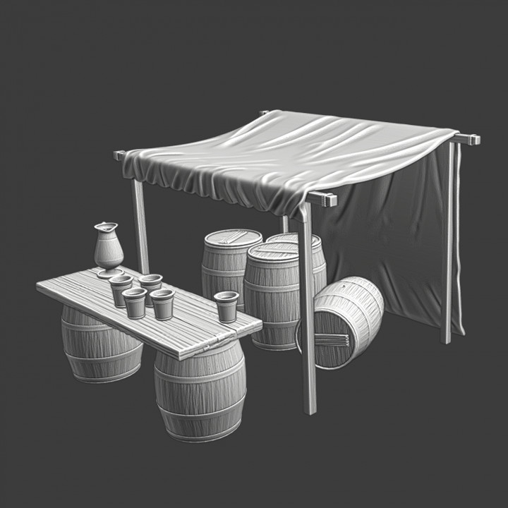 3D Printable Medieval Market Stall - Beer Bar by Northern Crusades ...