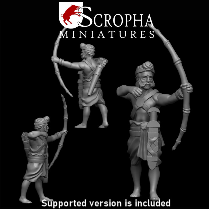 3D Printable classical indian bowmens by Scropha Miniatures