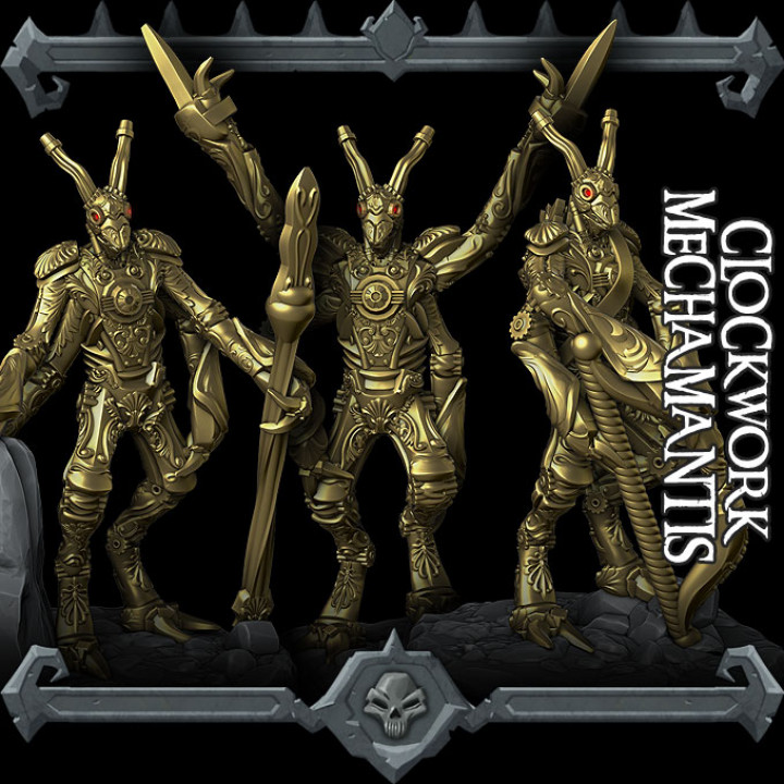 3D Printable Clockwork Mechamantis by RocketPigGames