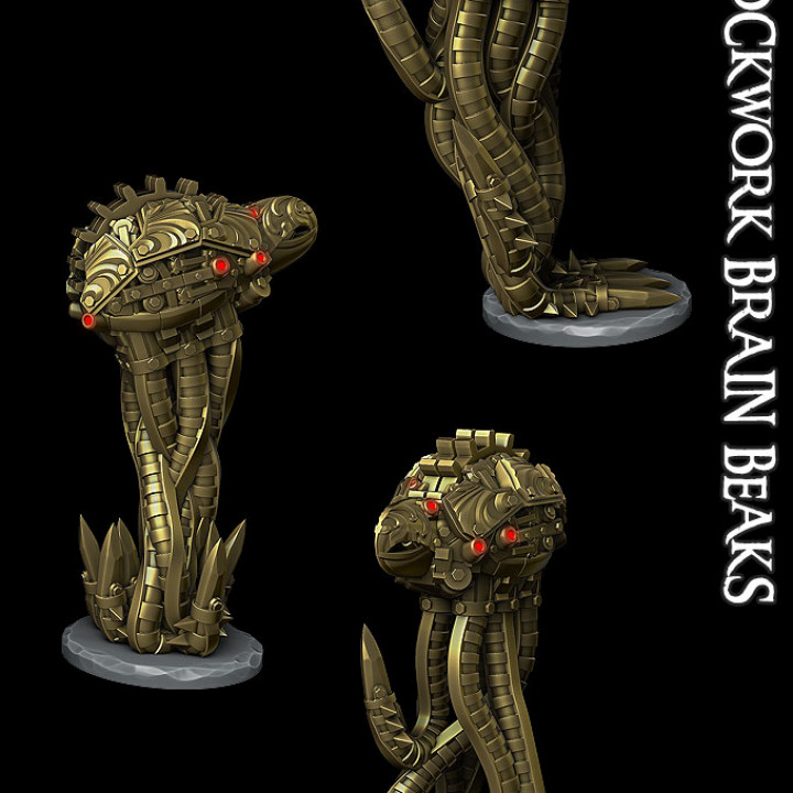 3D Printable Clockwork Brain Beaks by RocketPigGames