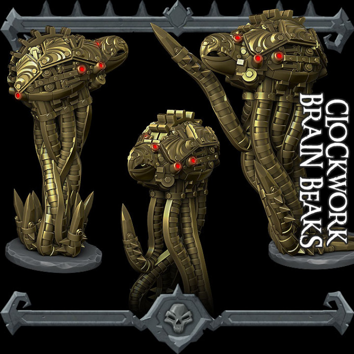 3D Printable Clockwork Brain Beaks by RocketPigGames