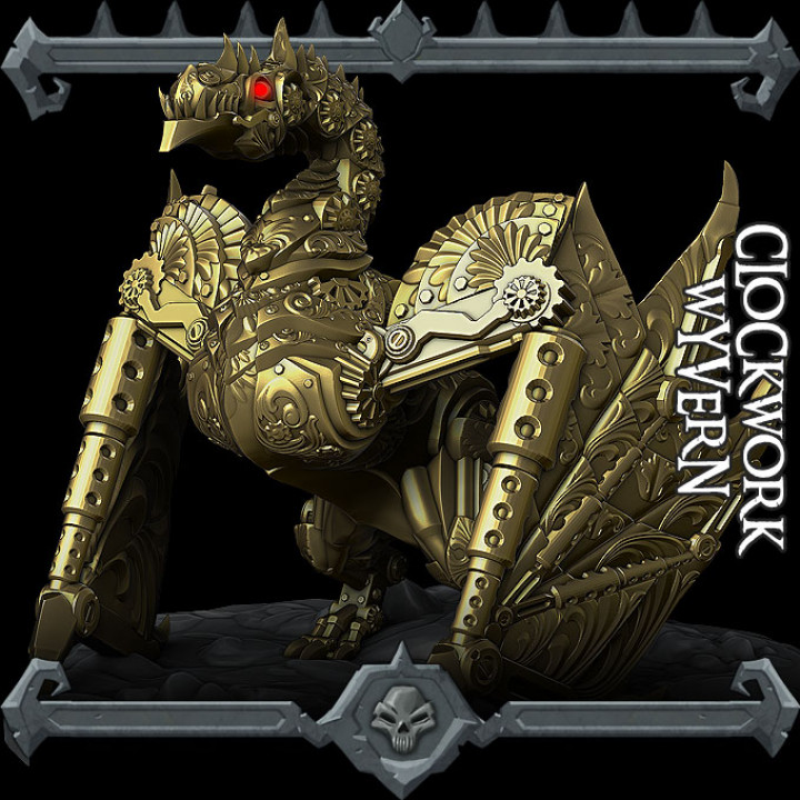 3D Printable Clockwork Wyvern by RocketPigGames