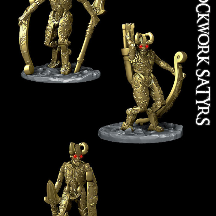 3D Printable Clockwork Satyrs by RocketPigGames