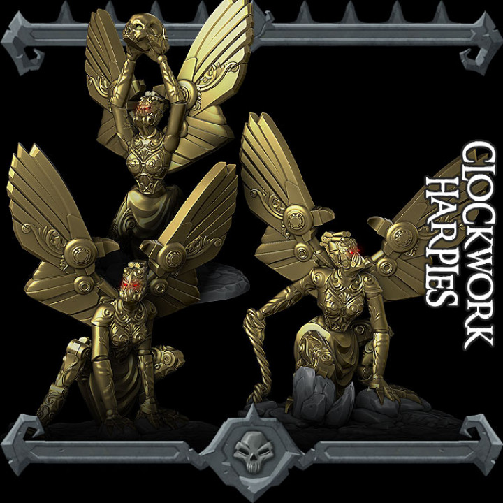 3D Printable Clockwork Harpies by RocketPigGames