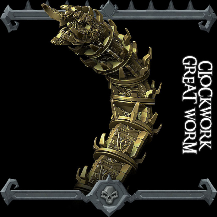 3D Printable Clockwork Great Worm by RocketPigGames
