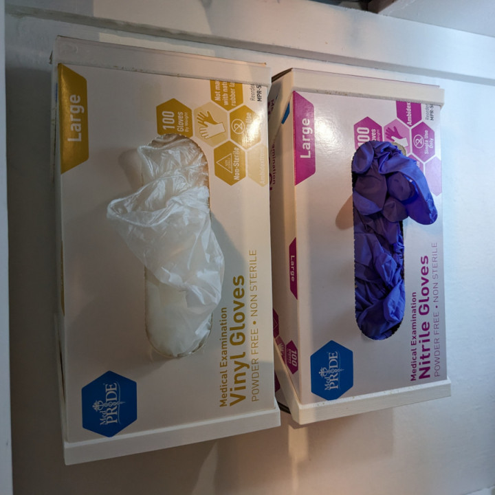 3D Printable Disposable Gloves Wall Bracket by Josh