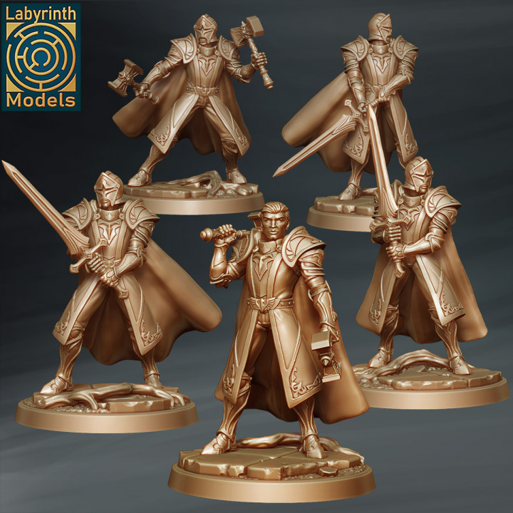 3D Printable Templar Knights - 32mm scale by Labyrinth Models