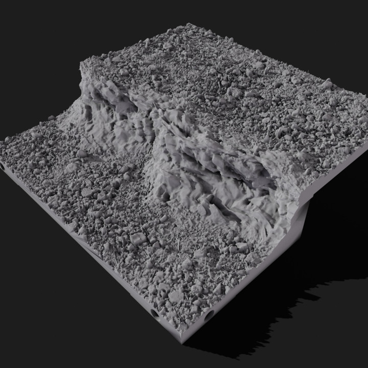 3D Printable 3D Printable Multi Level Cliff Terrain | 6" x 6" Tiles ...