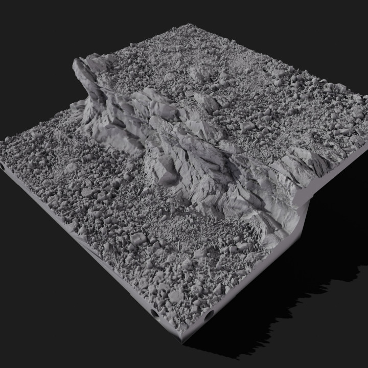 3D Printable 3D Printable Multi Level Cliff Terrain | 6" x 6" Tiles ...