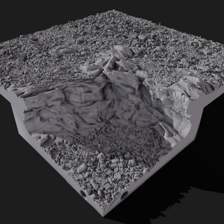 3D Printable 3D Printable Multi Level Cliff Terrain | 6" x 6" Tiles ...