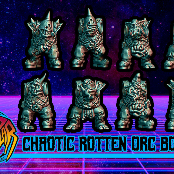 3D Printable Chaotic Rotten Orcs by Red Nebular