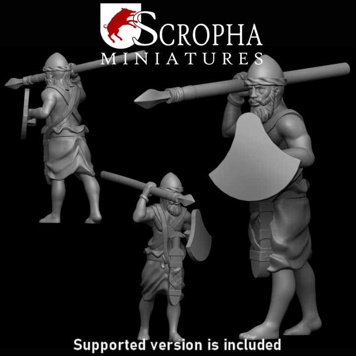 3D Printable classical indian infantry spearmens by Scropha Miniatures