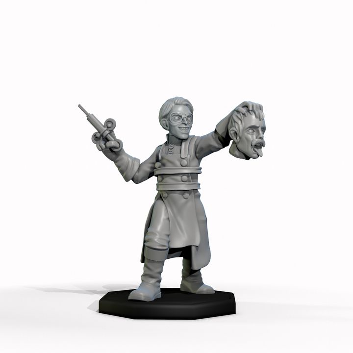 3D Printable Dr Herbert West Mad Scientist Cthulhu Character by cosmondo