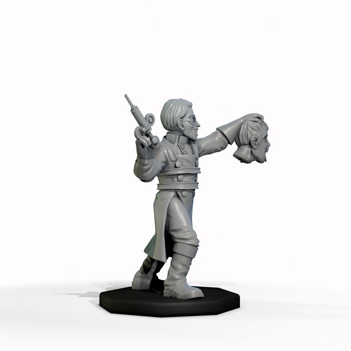 3D Printable Dr Herbert West Mad Scientist Cthulhu Character by cosmondo