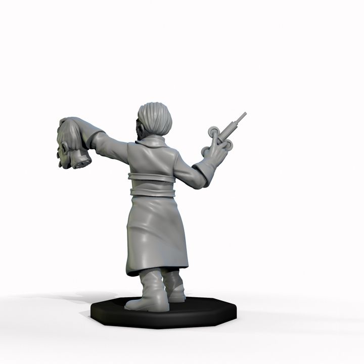 3D Printable Dr Herbert West Mad Scientist Cthulhu Character by cosmondo