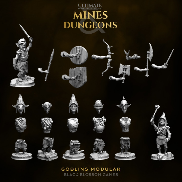 3D Printable TT01M001 Goblin Monsters (Modular) :: Black Blossom Games ...