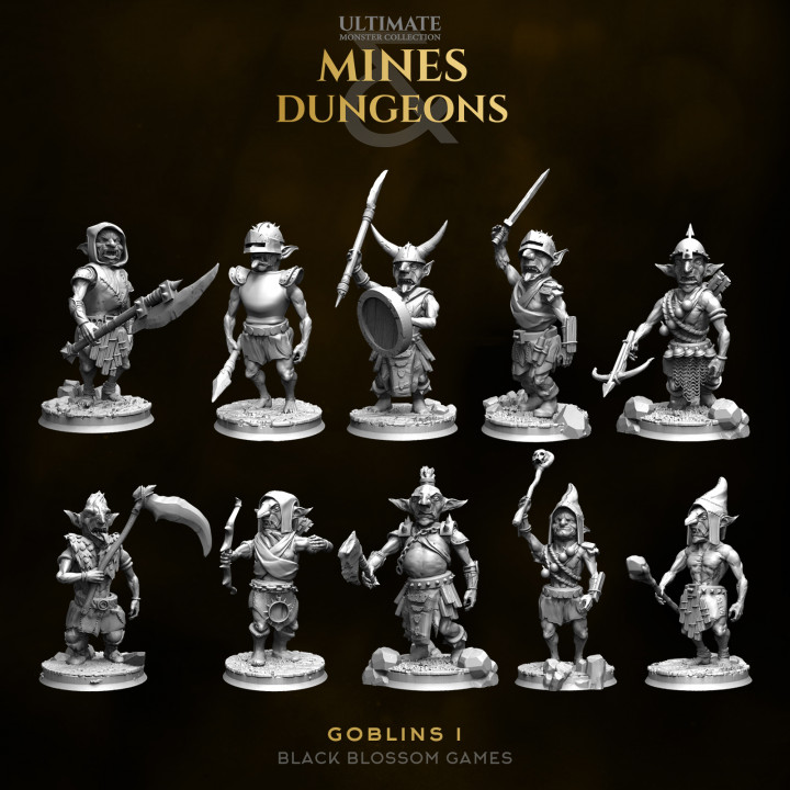 3D Printable TT01M001 Goblin Monsters (Modular) :: Black Blossom Games ...