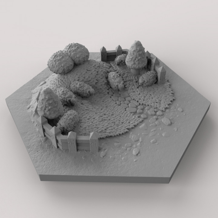 3D Printable HEXAGONAL PIECES FOR TABLETOP GAMES by Vórtice