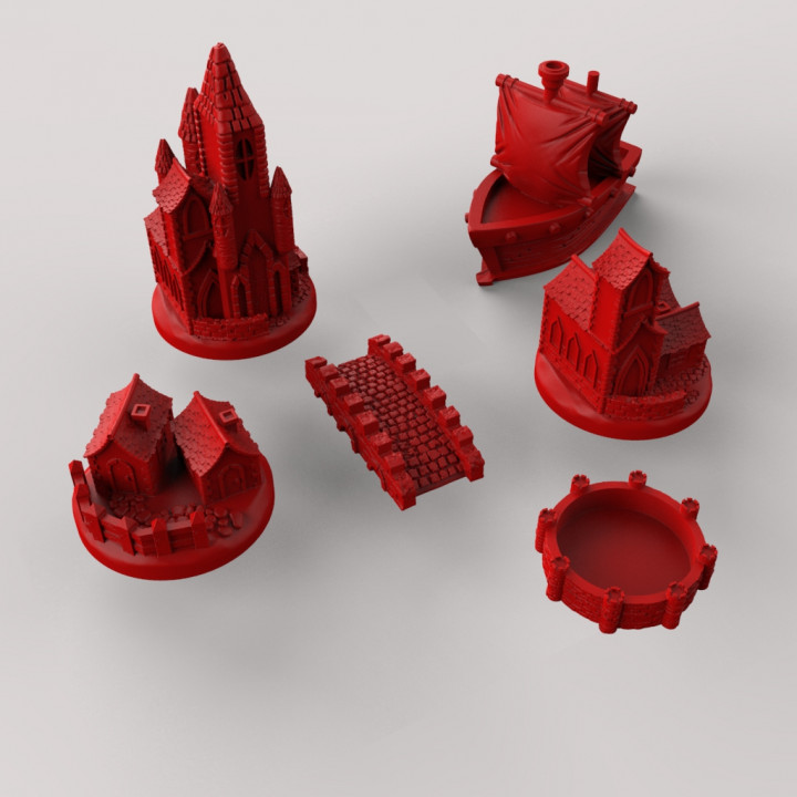 3D Printable HEXAGONAL PIECES FOR TABLETOP GAMES by Vórtice