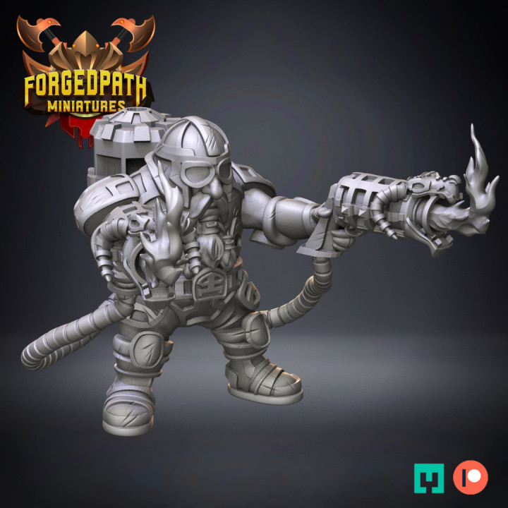 3D Printable Inferno Legion - Dwarf Flamethrower Unit by Forged Path ...