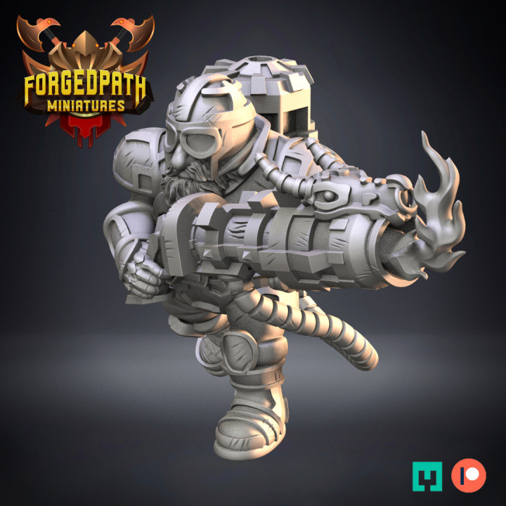 3D Printable Inferno Legion - Dwarf Flamethrower Unit by Forged Path ...