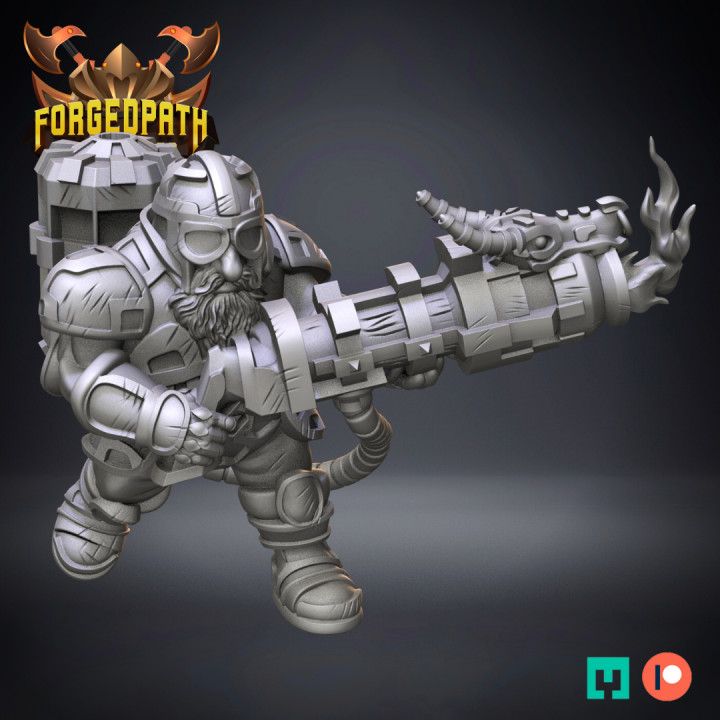 3D Printable Inferno Legion - Dwarf Flamethrower Unit by Forged Path ...