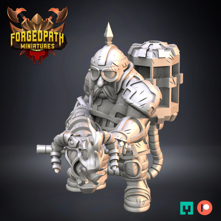 3D Printable Inferno Legion - Dwarf Flamethrower Unit by Forged Path ...