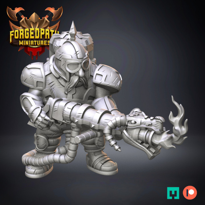 3D Printable Inferno Legion - Dwarf Flamethrower Unit by Forged Path ...