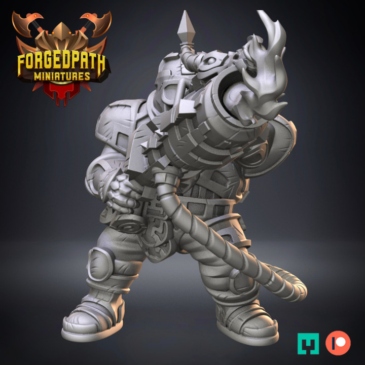 3D Printable Inferno Legion - Dwarf Flamethrower Unit by Forged Path ...