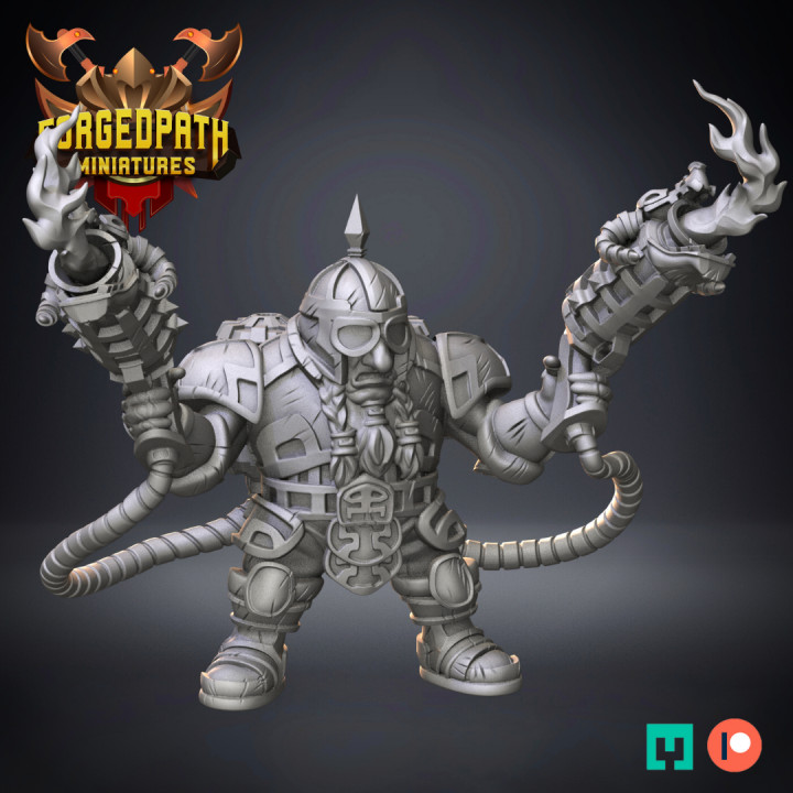 3D Printable Inferno Legion - Dwarf Flamethrower Unit by Forged Path ...