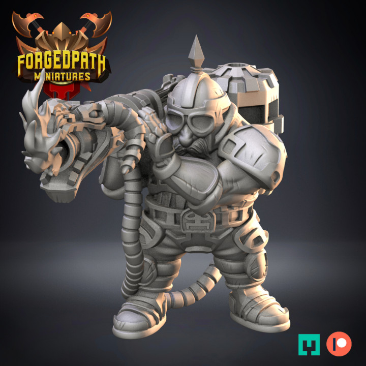 3D Printable Inferno Legion - Dwarf Flamethrower Unit by Forged Path ...